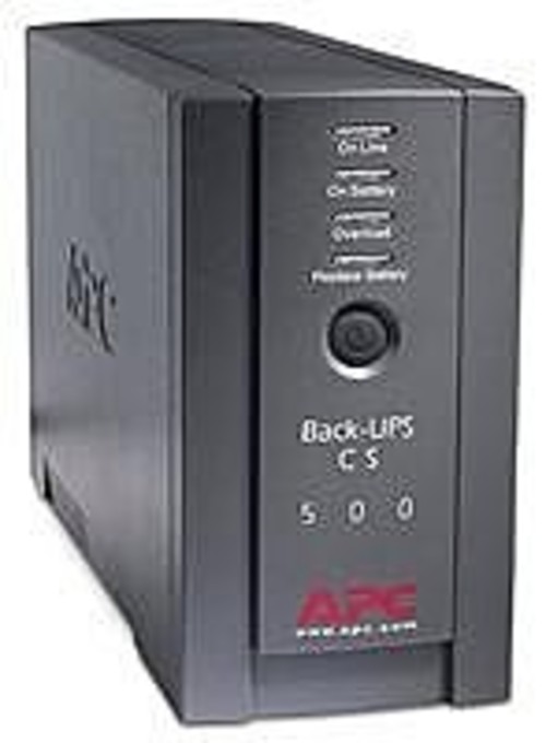 APC BK500BLK Back-UPS CS - UPS - External - Standby - AC 120 V - 300 Watt / 500 VA - Interfaces: 1 x modem - phone line - RJ-11  1 x USB - 4 pin...