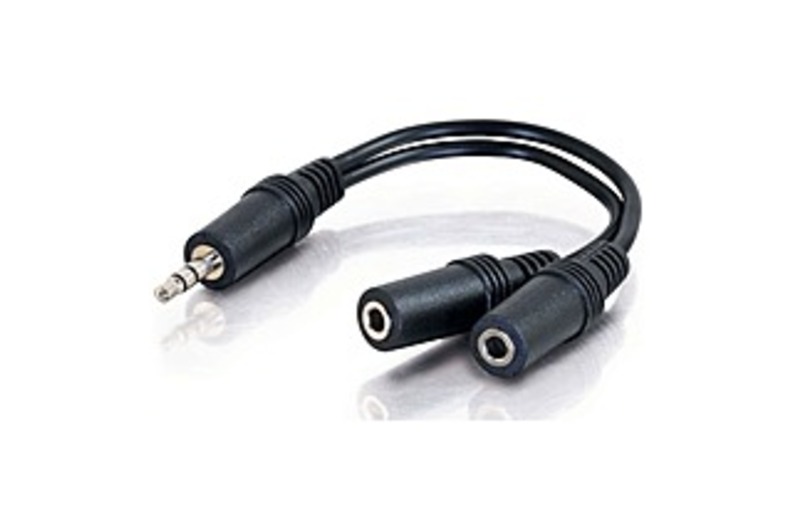 C2G 40426 Value Series One 3.5mm Stereo Male to Two 3.5mm Stereo Female Y-Cable (6 Inches)