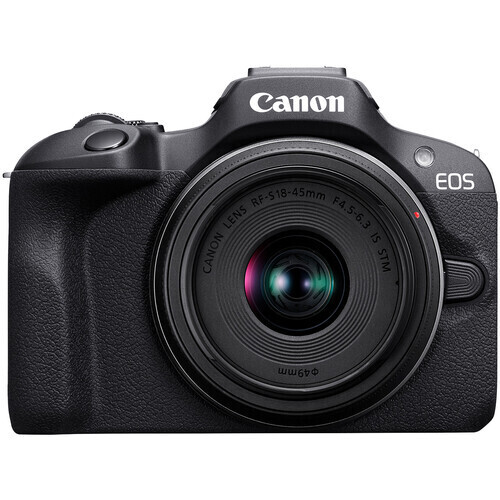 Canon EOS R100 RF-S18-45mm F4.5-6.3 is STM Lens Kit  Mirrorless Camera  RF Mount  24.1 MP  Continuous Shooting  Eye Detection AF  Full HD Video ...