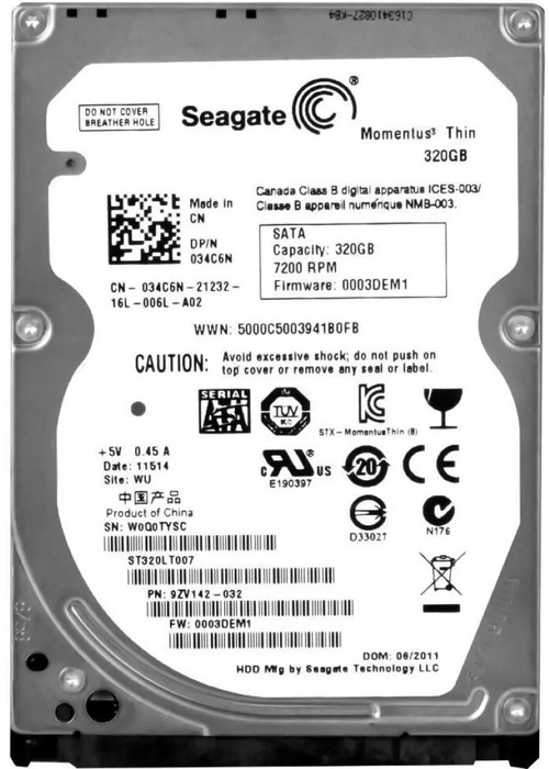 Click here for Dell 34C6N Hard Drive - 320 GB - 7200 RPM - 2.5 In... prices