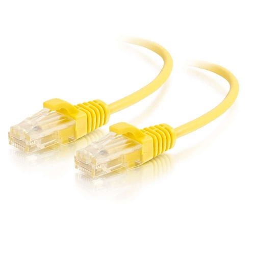 C2G 01174 Cat6 Slim Cable - Snagless Unshielded Slim Ethernet Network Patch Cable  Yellow (10 Feet  3.04 Meters)