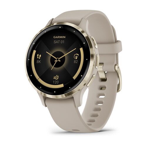 Garmin Venu 3S  Gps Smartwatch for Health  Wellness  & Fitness - French gray + soft gold