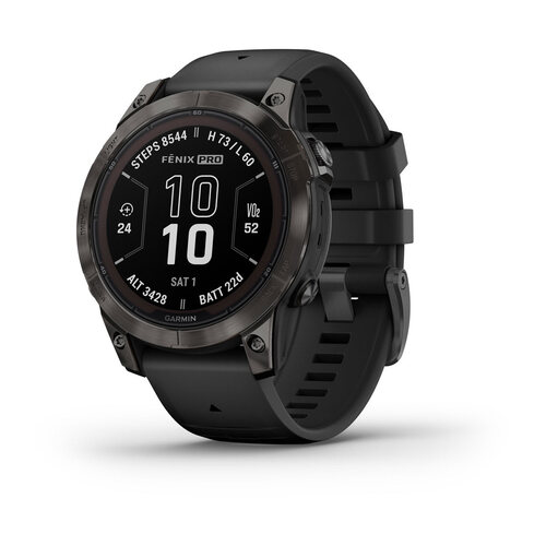 Garmin Fenix 7S Pro Sapphire Solar - Carbon Gray - Black