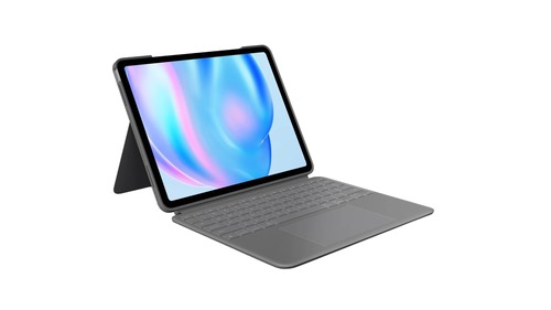 Logitech Combo Touch 920-012608 iPad Keyboard - Oxford Grey - Detachable Backlit Keyboard With Smart Connector - For iPad Air 13 Inches M2  M3 Tablets