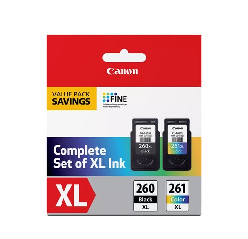 Click here for Canon PG-260XL Black & CL-261XL Color Ink Cartridg... prices
