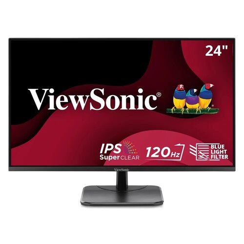 ViewSonic VA2456A-MHD 24 Inch IPS 1080p Monitor with 120Hz  Eye Care  HDMI  DisplayPort  and VGA Inputs for Home and Office