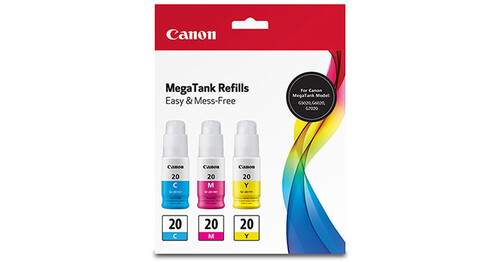 Click here for Canon GI-20 Cyan/Magenta/Yellow Ink Bottle Value P... prices