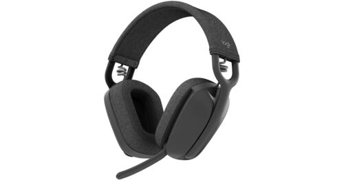 Logitech Zone Vibe 100 Lightweight Wireless Over Ear Headphones with Noise Canceling Microphone  Advanced Multipoint Bluetooth Headset  Works with...