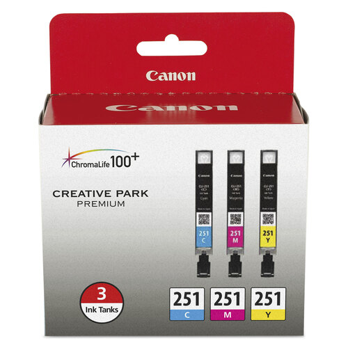 Click here for Canon CLI-251 6514B009 Color Ink Cartridge Set (3-... prices