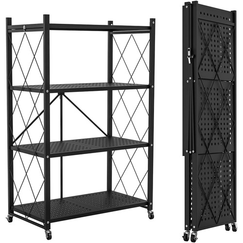 Click here for 4-Tier Foldable Storage Rack Shelf with Castor Whe... prices